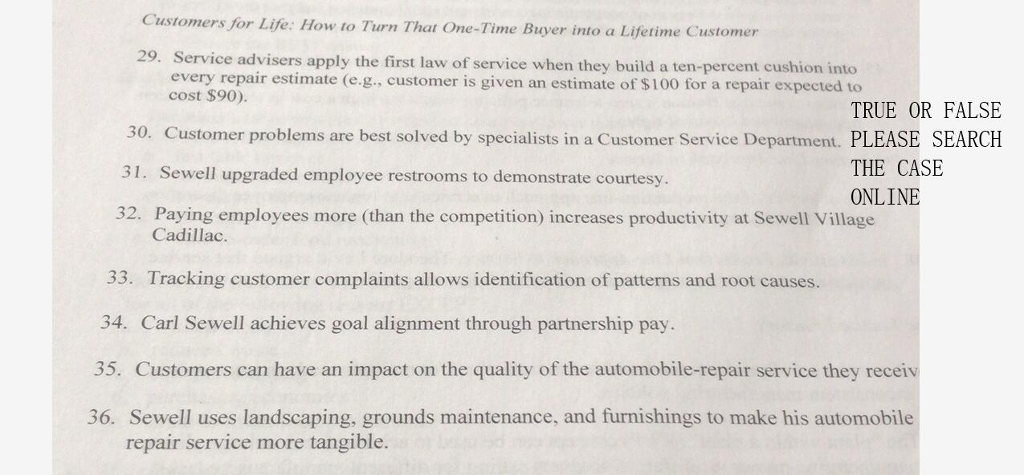 ustomers for Life: How to Turn That One-Time Buyer | Chegg.com