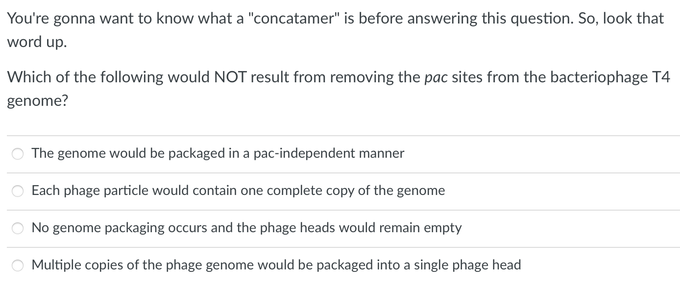 Solved You're gonna want to know what a "concatamer" is | Chegg.com