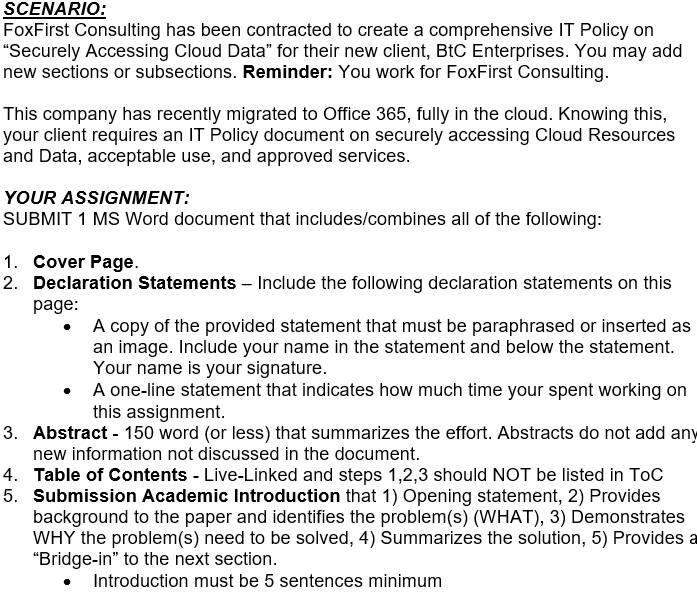 Solved Assignment of Information Technology Service | Chegg.com