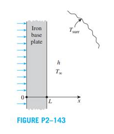 Solved A 1200-W iron is left on the iron board with its base | Chegg.com