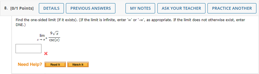 Solved Find the one-sided limit (if it exists). (If the | Chegg.com