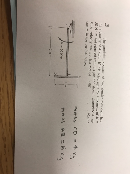 Solved The pendulum consists of two slender rods each having | Chegg.com Solved The pendulum consists of two slender rods each having | Chegg.com