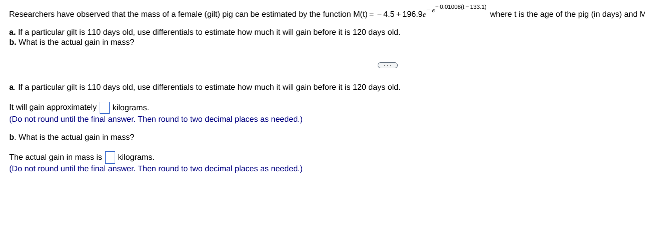 Solved Researchers have observed that the mass of a female | Chegg.com