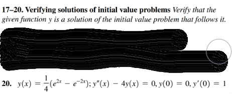 Solved 17-20. Verifying solutions of initial value problems | Chegg.com
