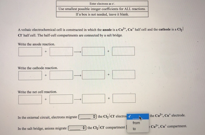 Solved Enter electrons as e Use smallest possible integer | Chegg.com