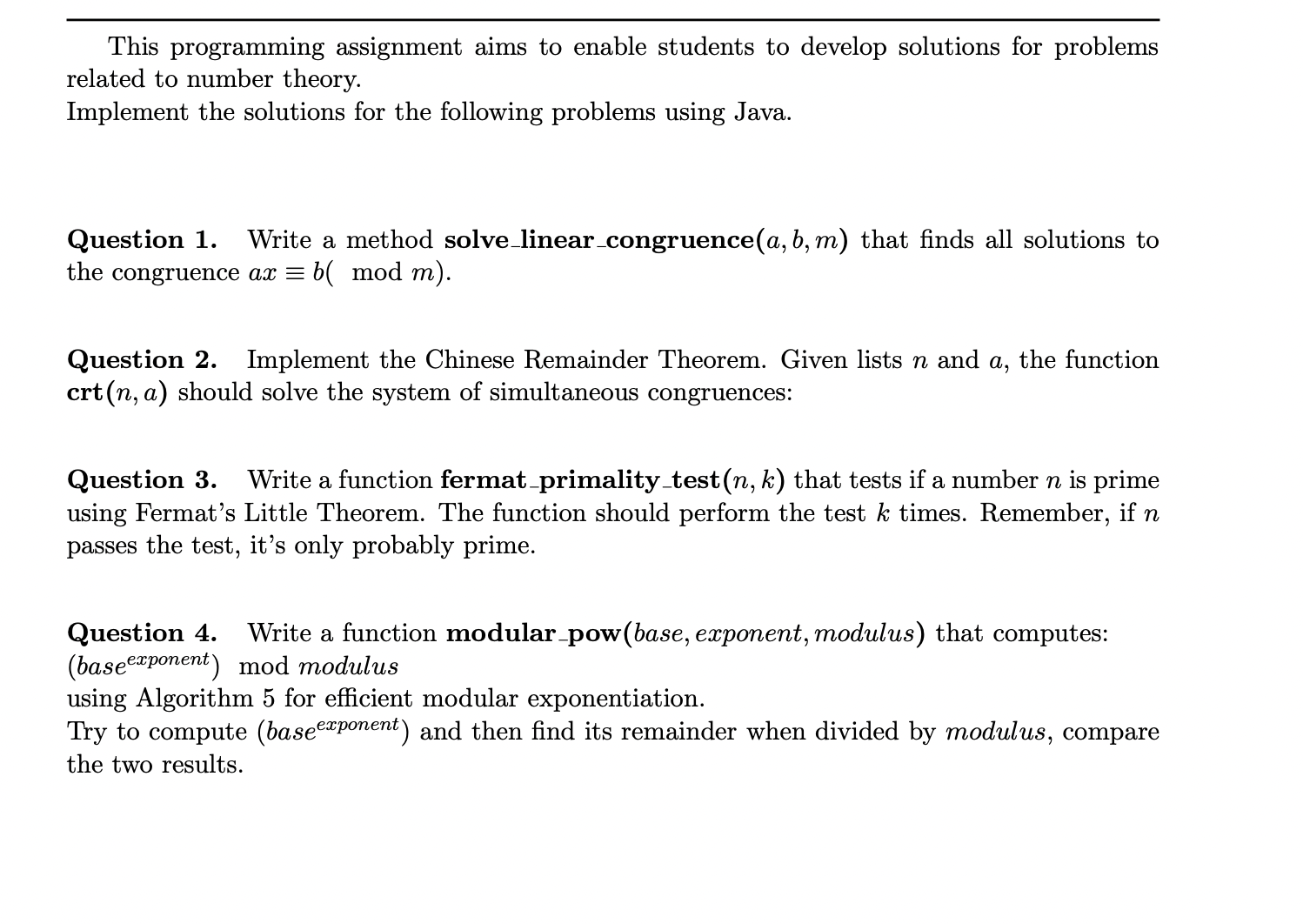Solved This programming assignment aims to enable students | Chegg.com