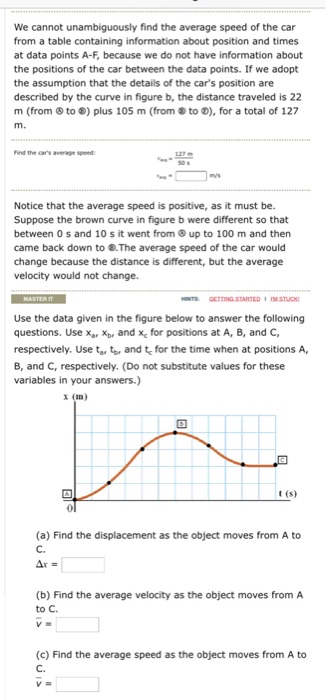 Solved Calculating the Average Veloity and Speed Find the | Chegg.com