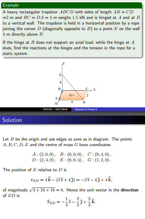 Solved Example A heavy rectangular trapdoor ABCD with sides | Chegg.com