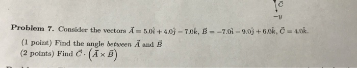Solved Consider the vectors A vector = 5.0i + 4.0j - 7.0k, B | Chegg.com