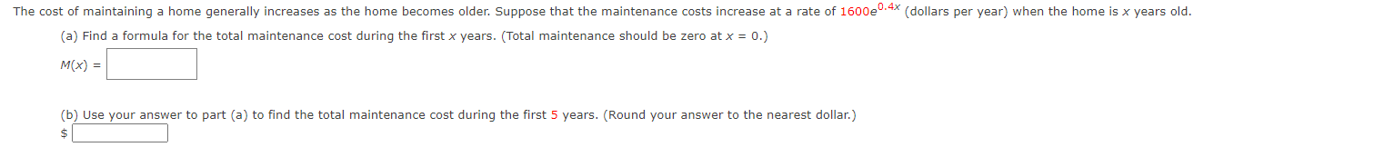 Solved (a) Find a formula for the total maintenance cost | Chegg.com