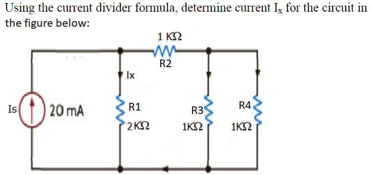 Solved Using the current divider formula, determine current | Chegg.com