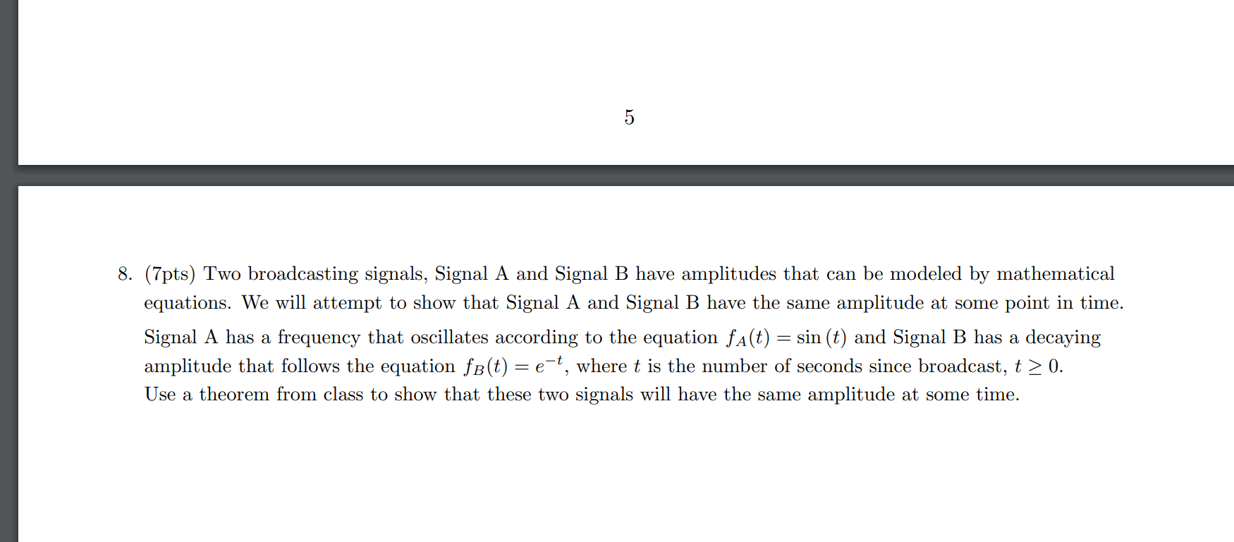 Solved 8. (7pts) Two broadcasting signals, Signal A and | Chegg.com