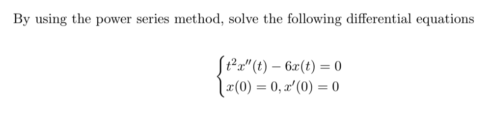Solved By using the power series method, solve the following | Chegg.com