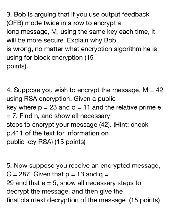 Solved 3. Bob is arguing that if you use output feedback | Chegg.com