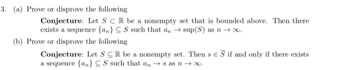 Solved 3. (a) Prove or disprove the following Conjecture: | Chegg.com