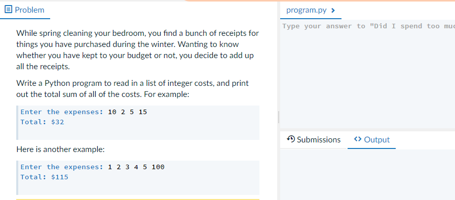 Solved Problem program.py > Type your answer to "Letters" | Chegg.com
