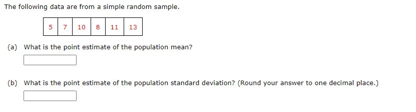 Solved The following data are from a simple random sample. | Chegg.com