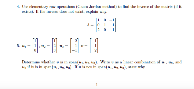 Solved 4. Use elementary row operations (Gauss-Jordan | Chegg.com