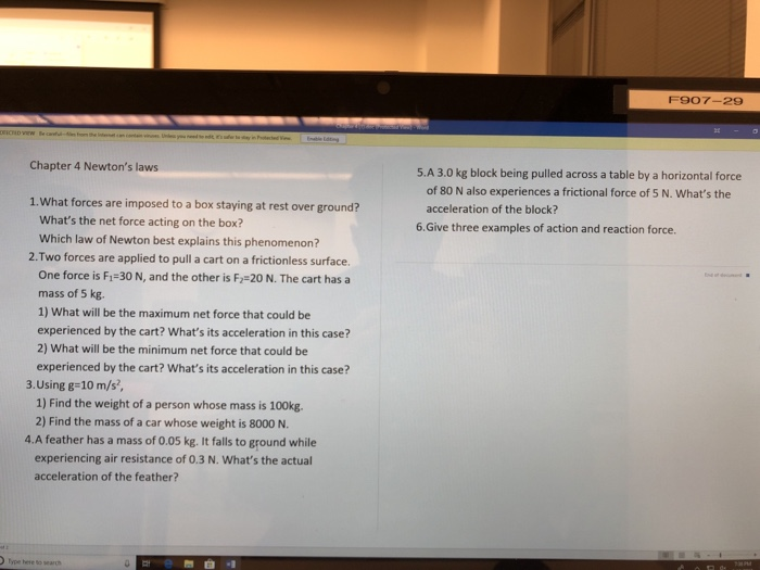 Solved F907-29 Chapter 4 Newton's laws 5.A 3.0 kg block | Chegg.com