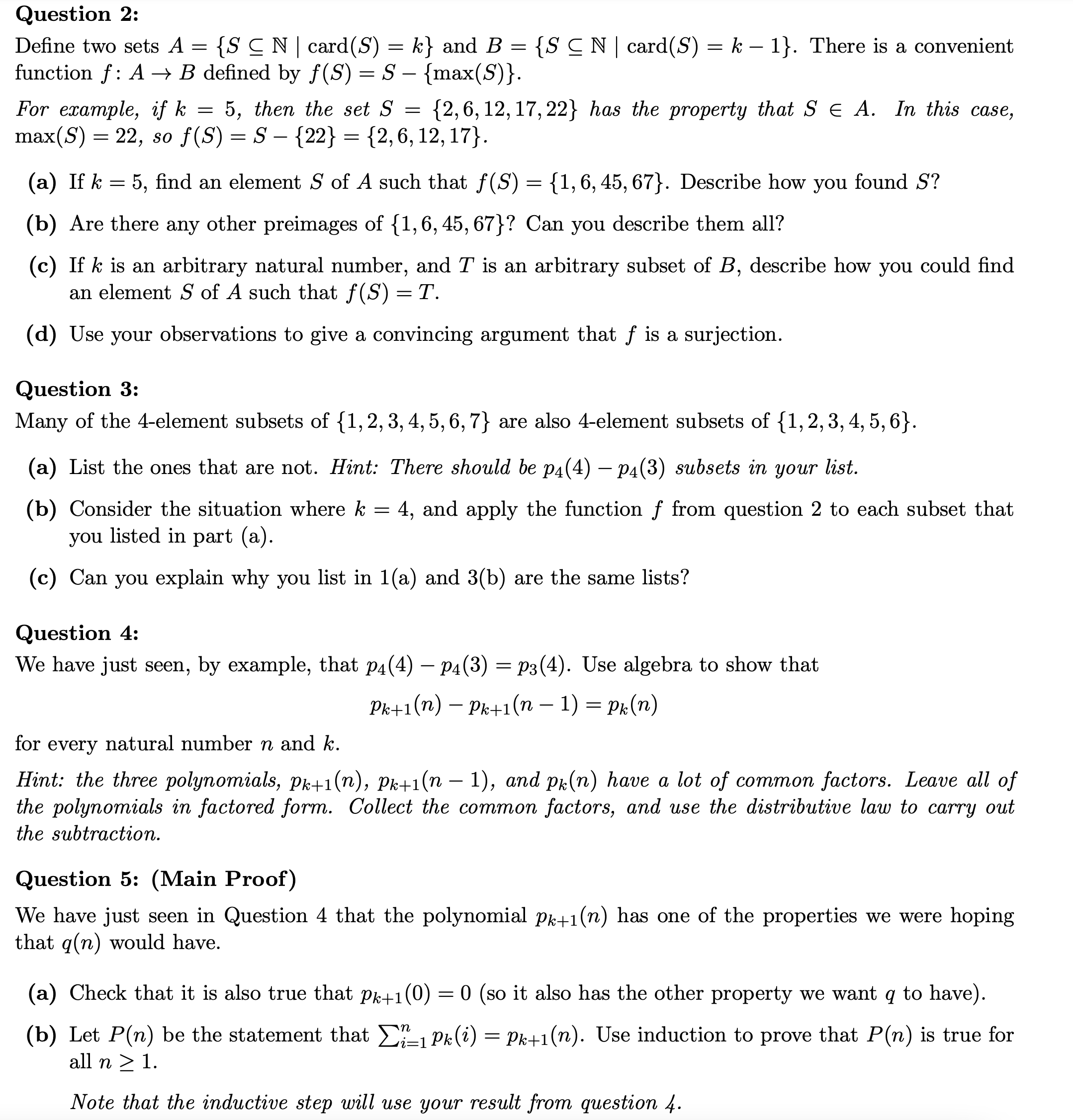 Solved Define two sets A={S⊆N∣card(S)=k} and | Chegg.com
