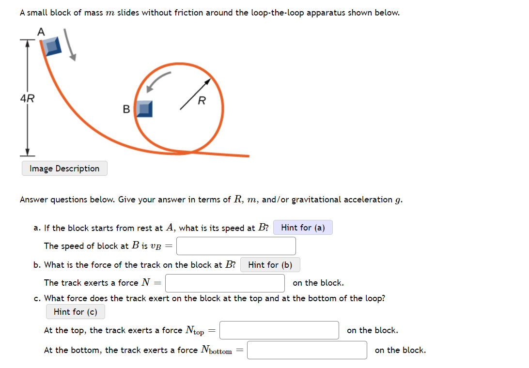 Solved A small block of mass m slides without friction | Chegg.com