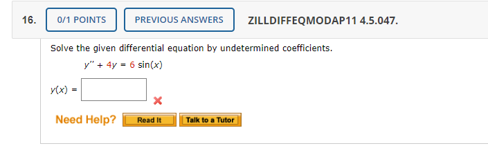 Solved | 0/1 POINTS |PREVIOUS ANSWERS | ZILLDIFFEQMODAP11 | Chegg.com