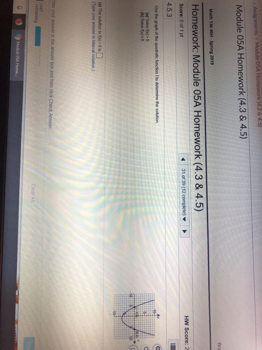 Solved Module 05A Homework (4.3 & 4.5) Bra Math 136 | Chegg.com