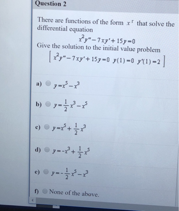 Solved Question 2 There are functions of the form x that | Chegg.com