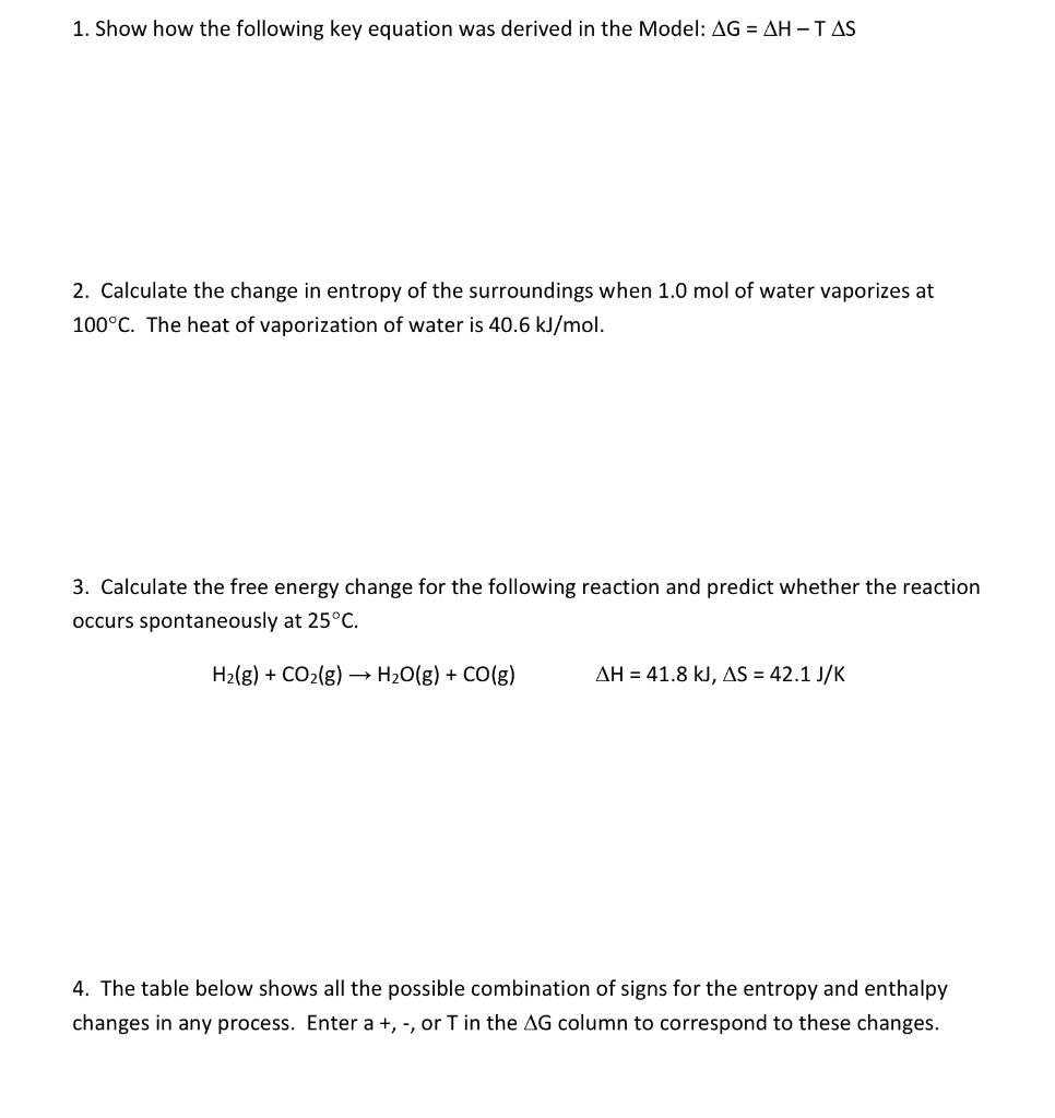 Solved 1. Show how the following key equation was derived in | Chegg.com