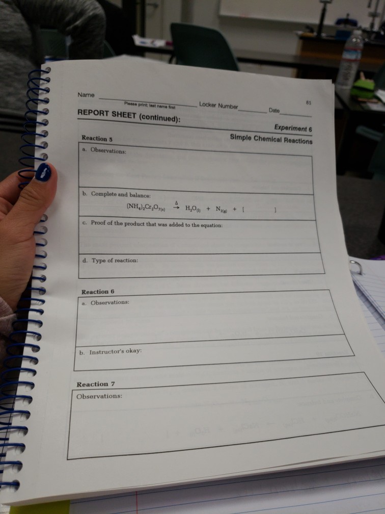 Solved Name 81 Reaae Locker Number Date print, lest name | Chegg.com