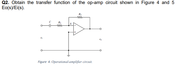 Solved Q2. Obtain the transfer function of the op-amp | Chegg.com