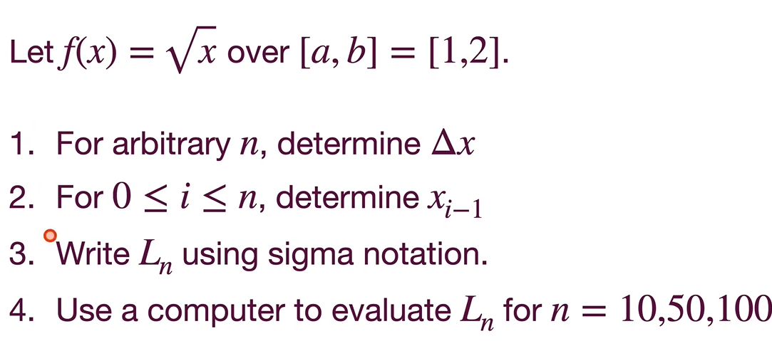 Solved Let f(x) = Vx over [a, b] = [1,2]. - 1. For arbitrary | Chegg.com