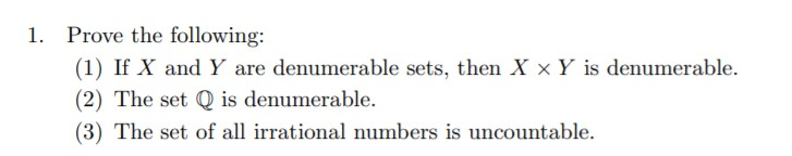 Solved 1. Prove the following: (1) If X and Y are | Chegg.com
