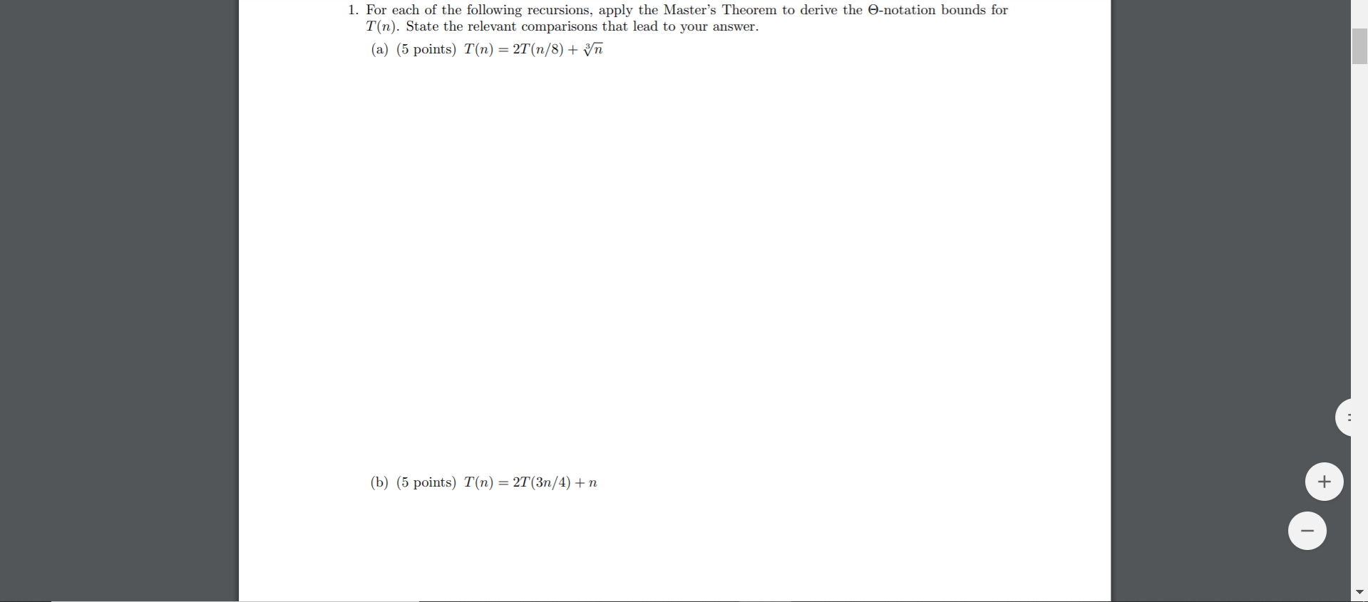 Solved 1 For Each Of The Following Recursions Apply The