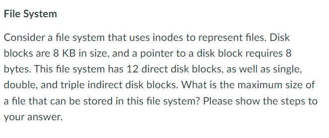 Solved File System Consider A File System That Uses Inodes 7789