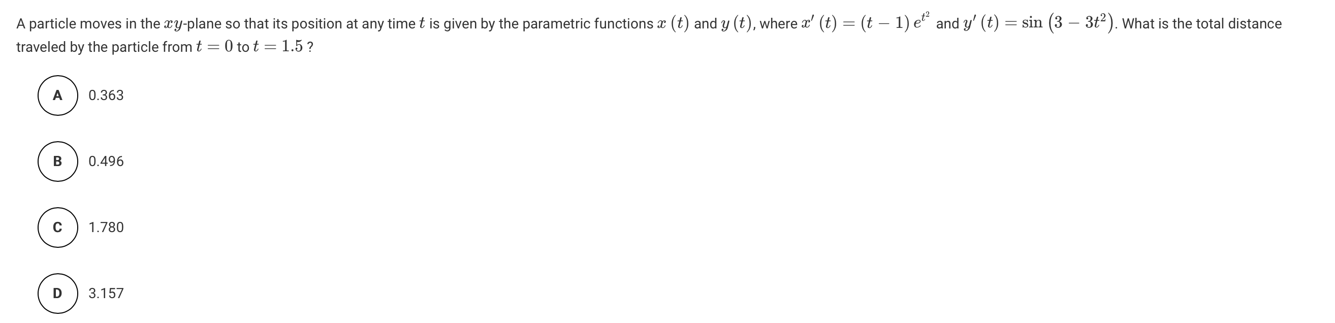 Solved A particle moves in the xy-plane so that its position | Chegg.com