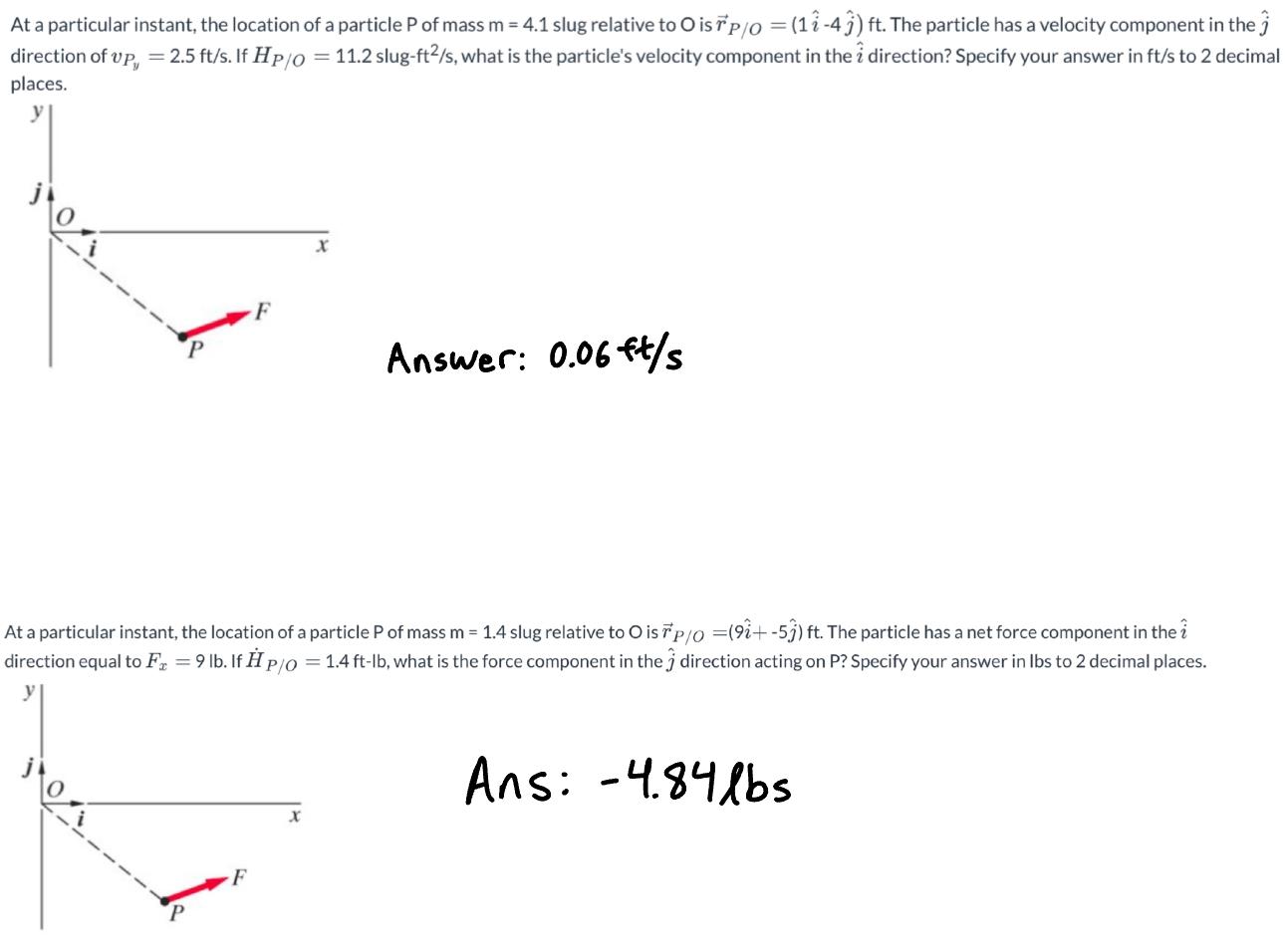 Solved At a particular instant, the location of a particle P | Chegg.com