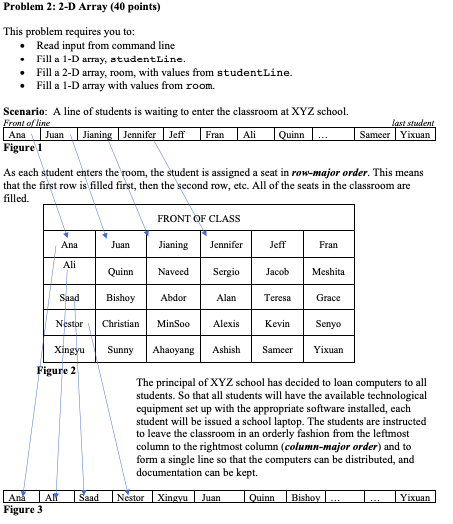 Solved Problem 2: 2-D Array (40 points) This problem | Chegg.com