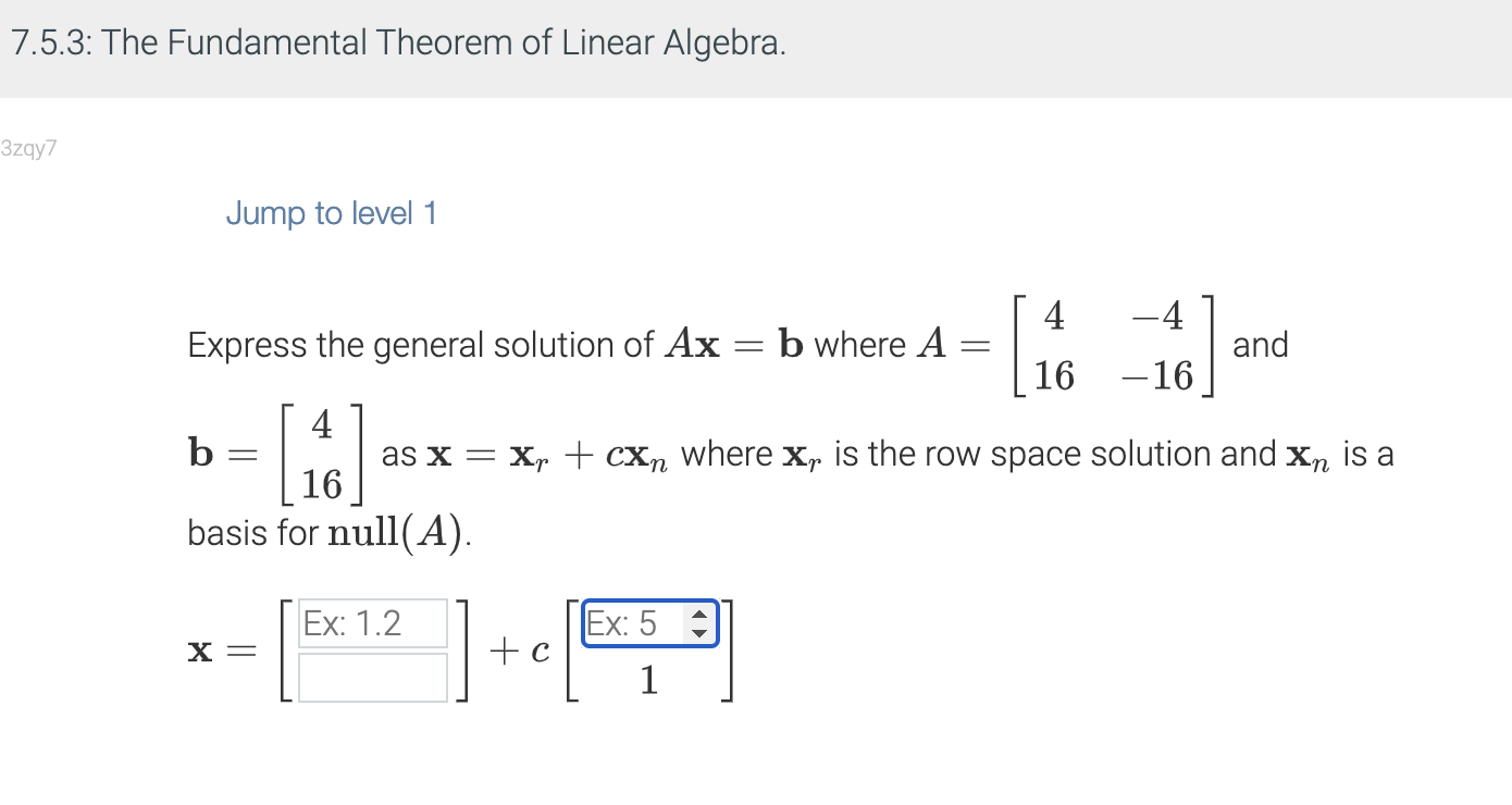 Solved 7.5.3: The Fundamental Theorem of Linear Algebra. | Chegg.com