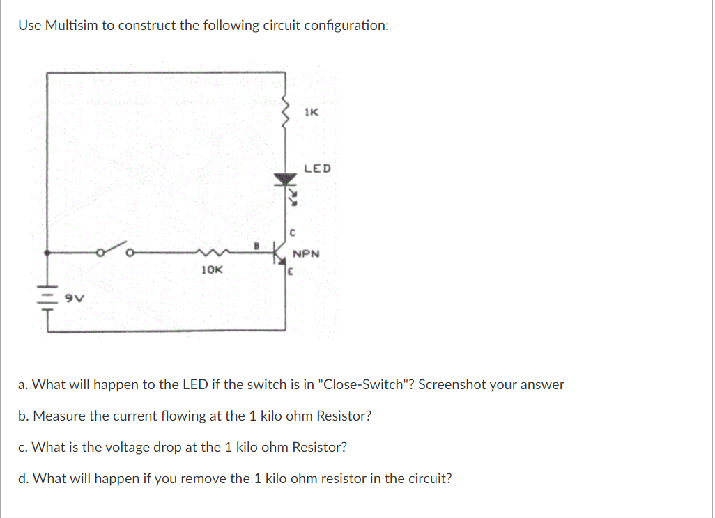 Solved Use Multisim to construct the following circuit | Chegg.com