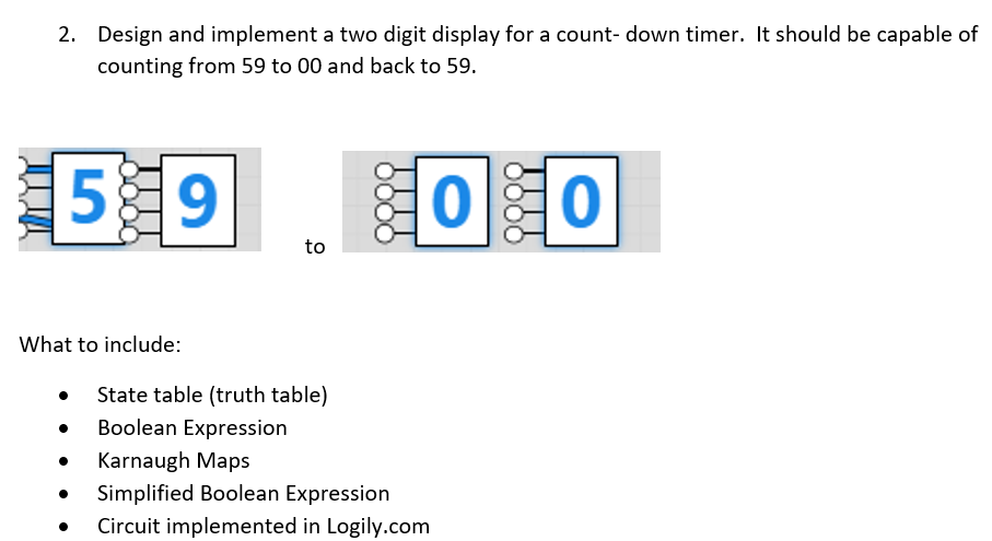 Solved 2. Design and implement a two digit display for a | Chegg.com