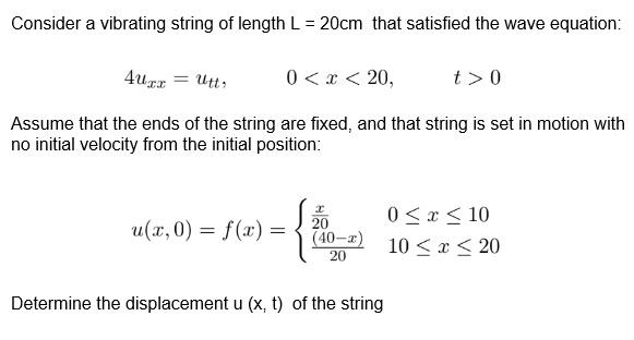 Solved Consider a vibrating string of length L = 20cm that | Chegg.com