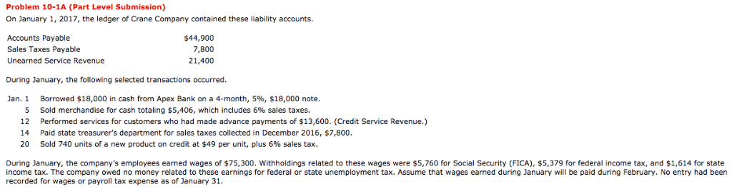 Solved Problem 10-1A (Part Level Submission) On January 1, | Chegg.com