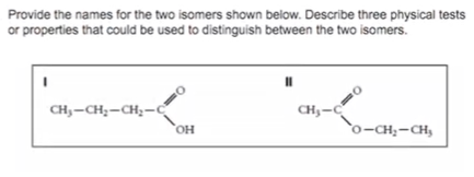 Provide the names for the two isomers shown below. | Chegg.com