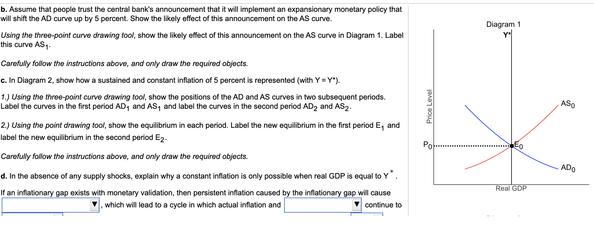 Solved Suppose an economy begins at AD, and ASo in long-run | Chegg.com