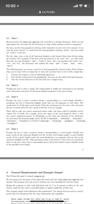 Solved Python project. I think this topic is something about | Chegg.com
