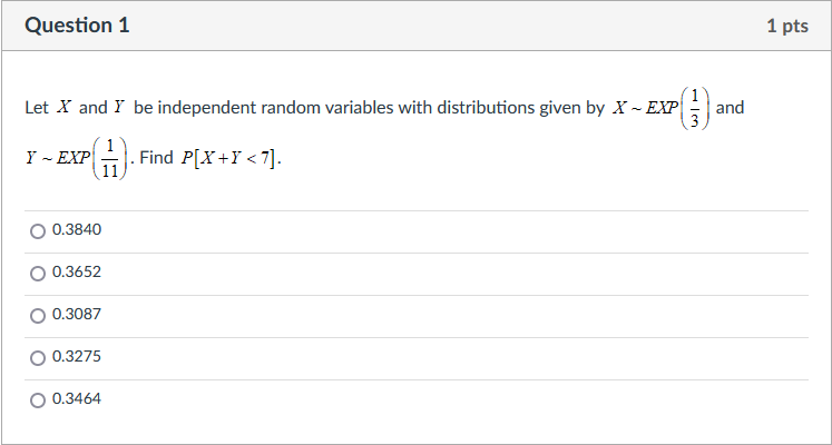 Solved Let X and Y be independent random variables with | Chegg.com