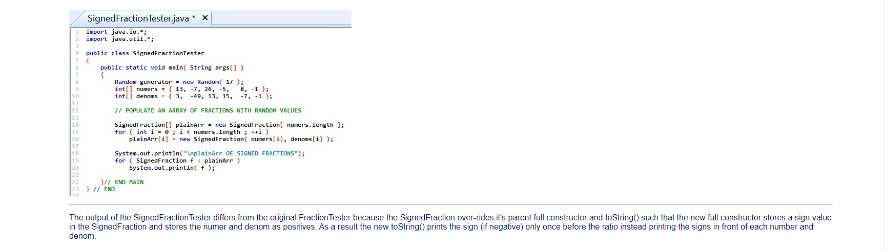 Solved Fraction.java public class Fraction { private | Chegg.com