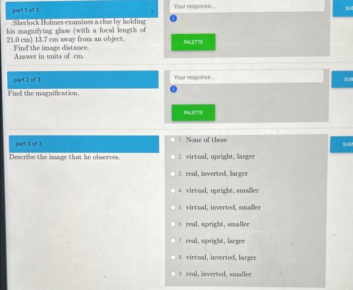 Solved Your response... part 1 of 3 .Sherlock Holmes | Chegg.com