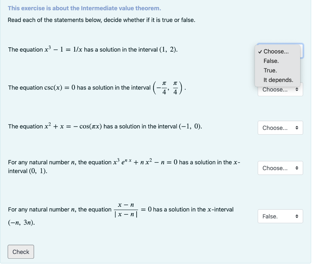 Solved This exercise is about the Intermediate value | Chegg.com